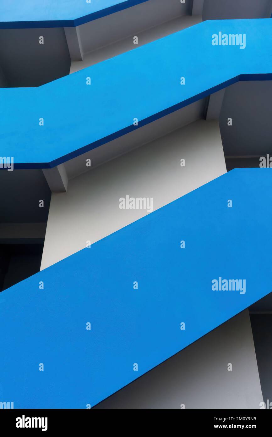 Gray - blue architectural building bottom view Stock Photo - Alamy