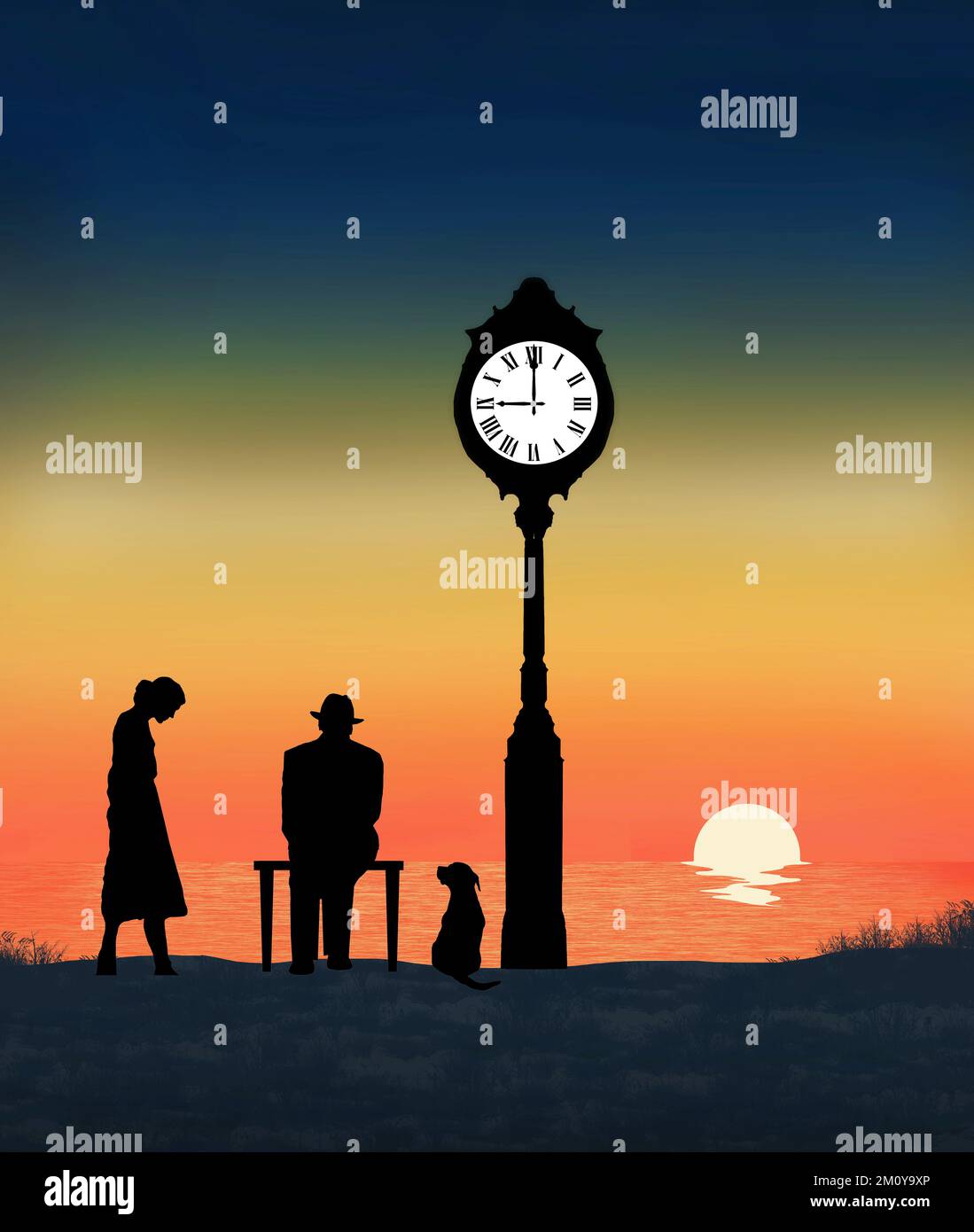 Dog clock watching hi-res stock photography and images - Alamy