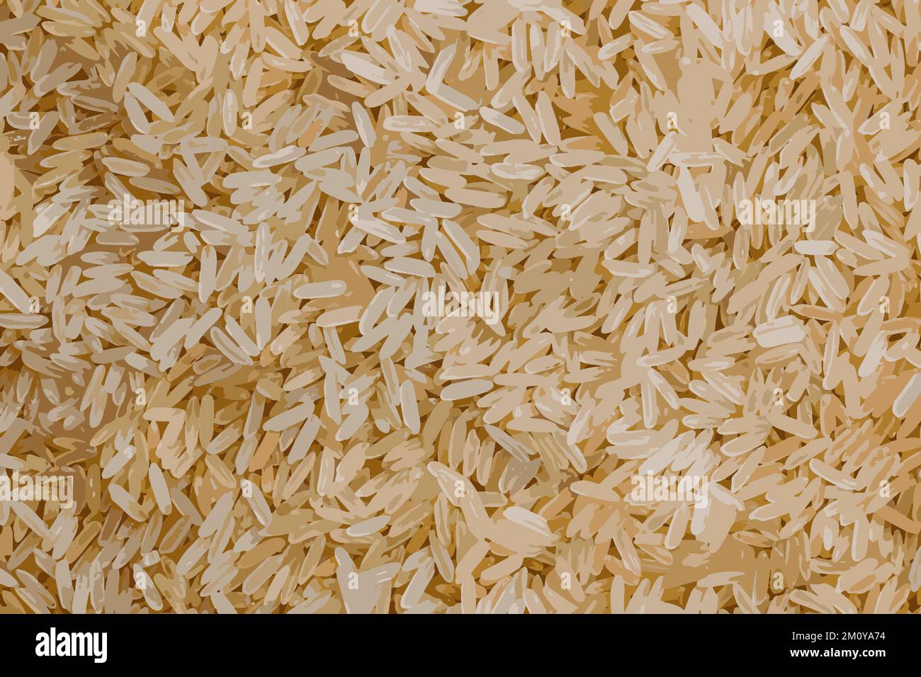Realistic vector illustration of long grain parboiled uncooked rice ...