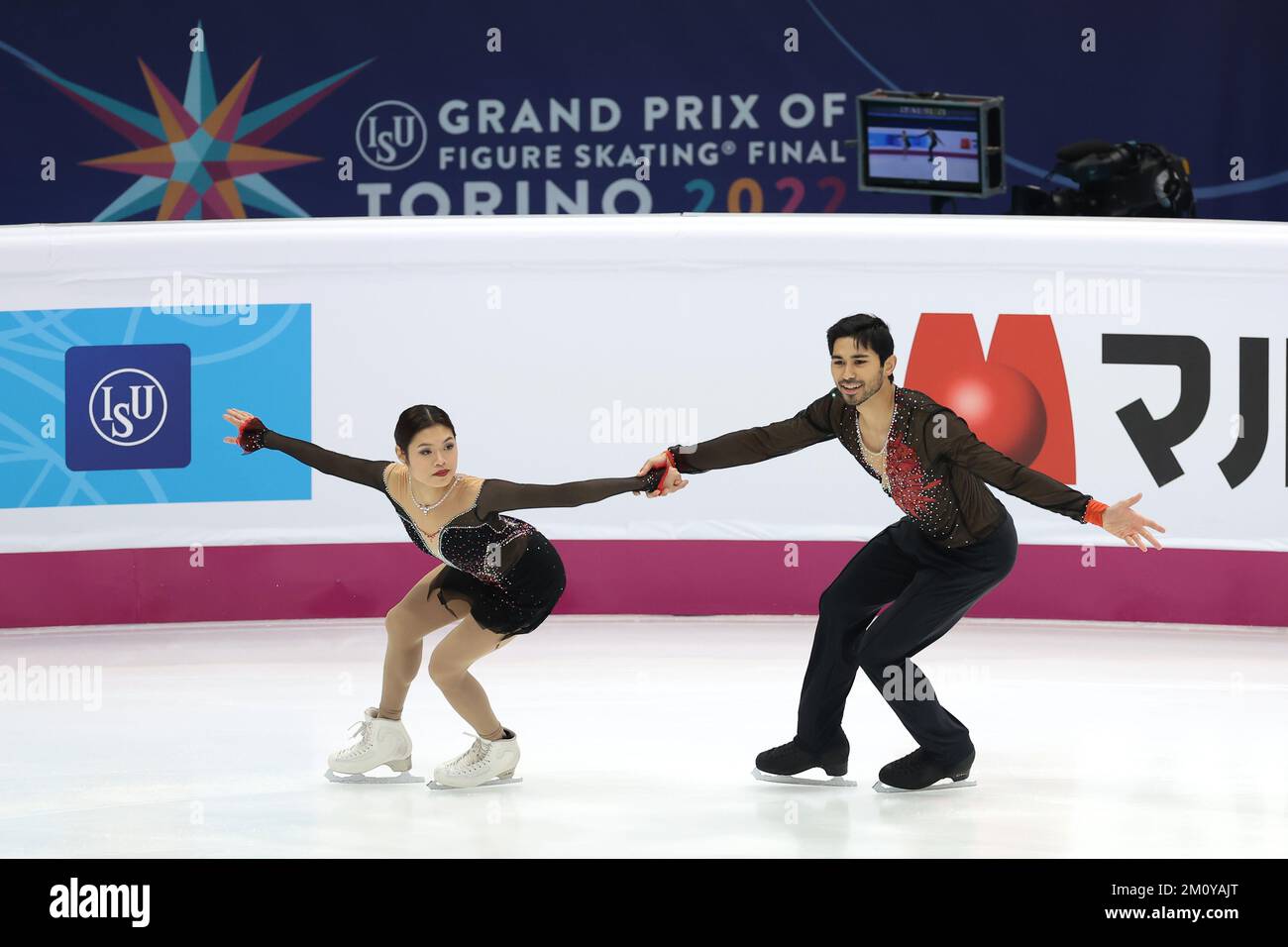Turin, Italy, 8th December 2022. Emily Chan and Spencer Akira Howe of ...