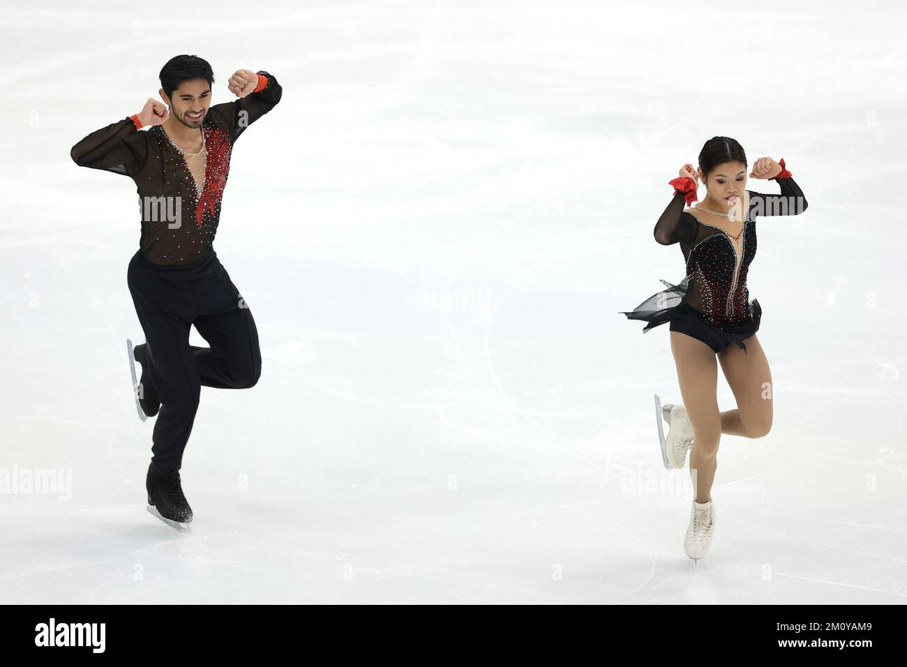 Turin, Italy, 8th December 2022. Emily Chan and Spencer Akira Howe of ...