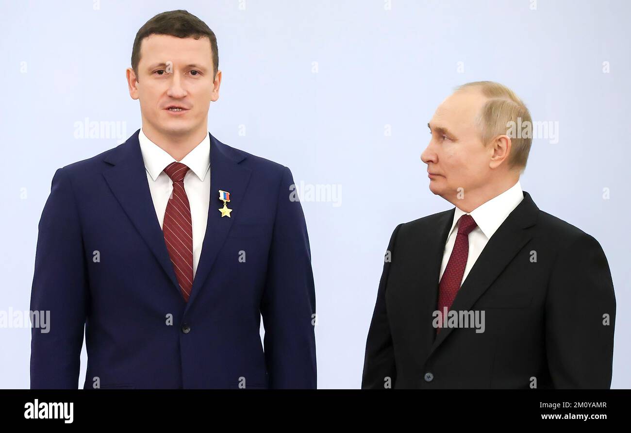 Russian President Vladimir Putin at the ceremony to present Gold Star ...