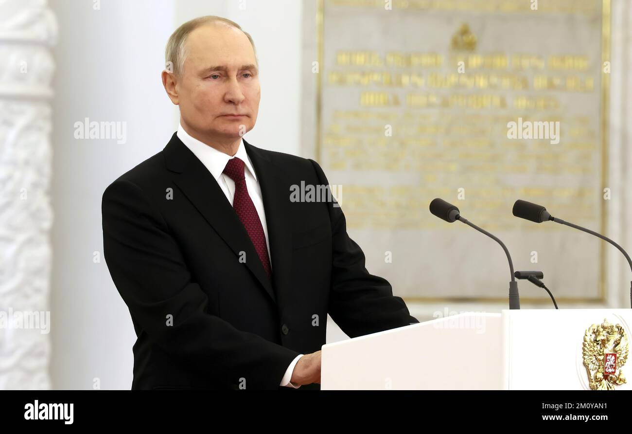 Russian President Vladimir Putin at the ceremony to present Gold Star ...