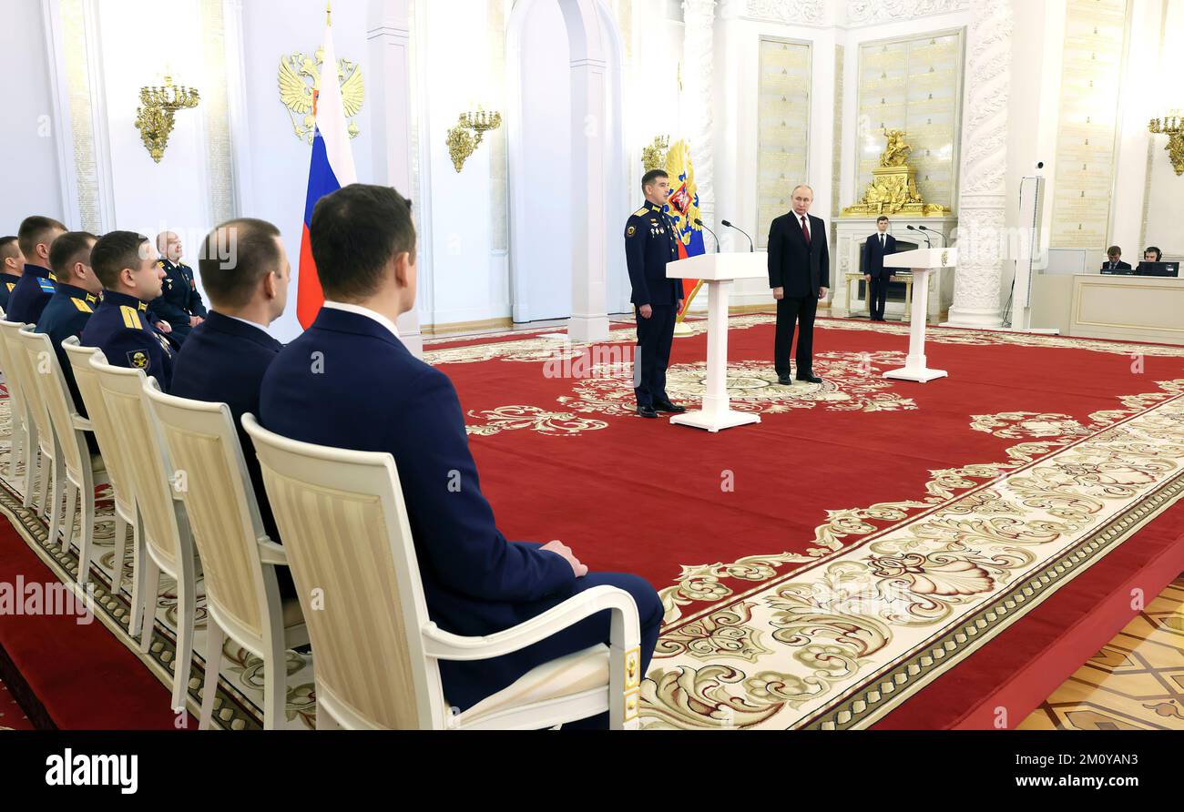 Russian President Vladimir Putin at the ceremony to present Gold Star ...