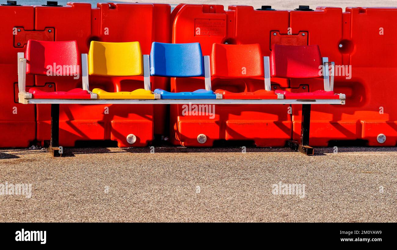Colorful Chairs by Barricade Stock Photo - Alamy