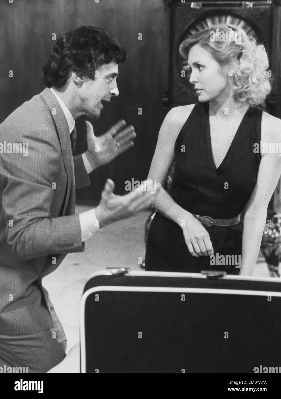David Dukes, Victoria Tennant, on-set of the Television Film, "Deadly ...