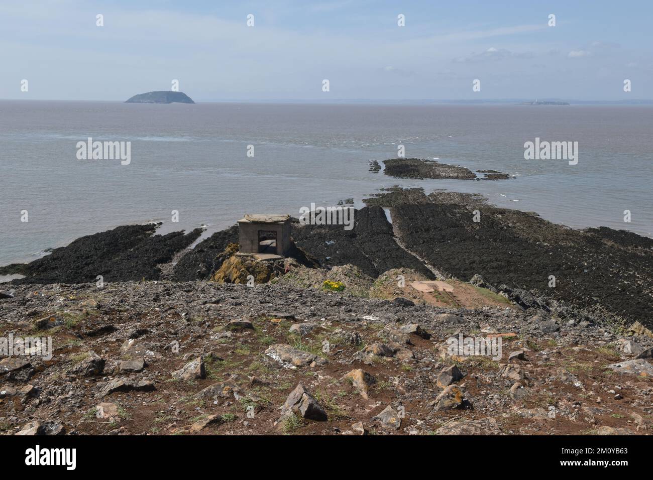 Steep Holm Island in the Bristol Channel from Brean Down, Somerset ...