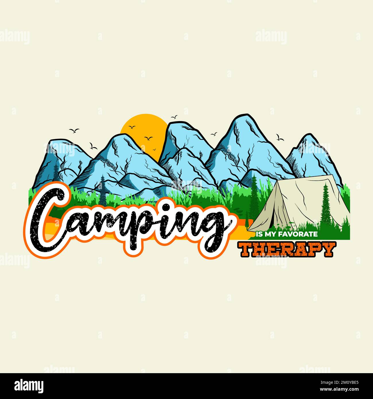 Mountain T-Shirt Design Stock Vector Image & Art - Alamy