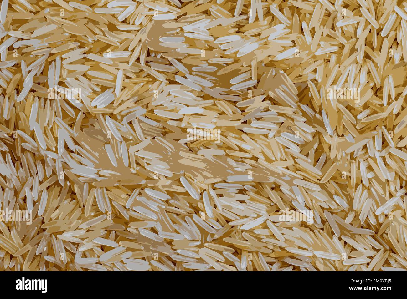 Realistic vector illustration of long grain parboiled uncooked rice ...