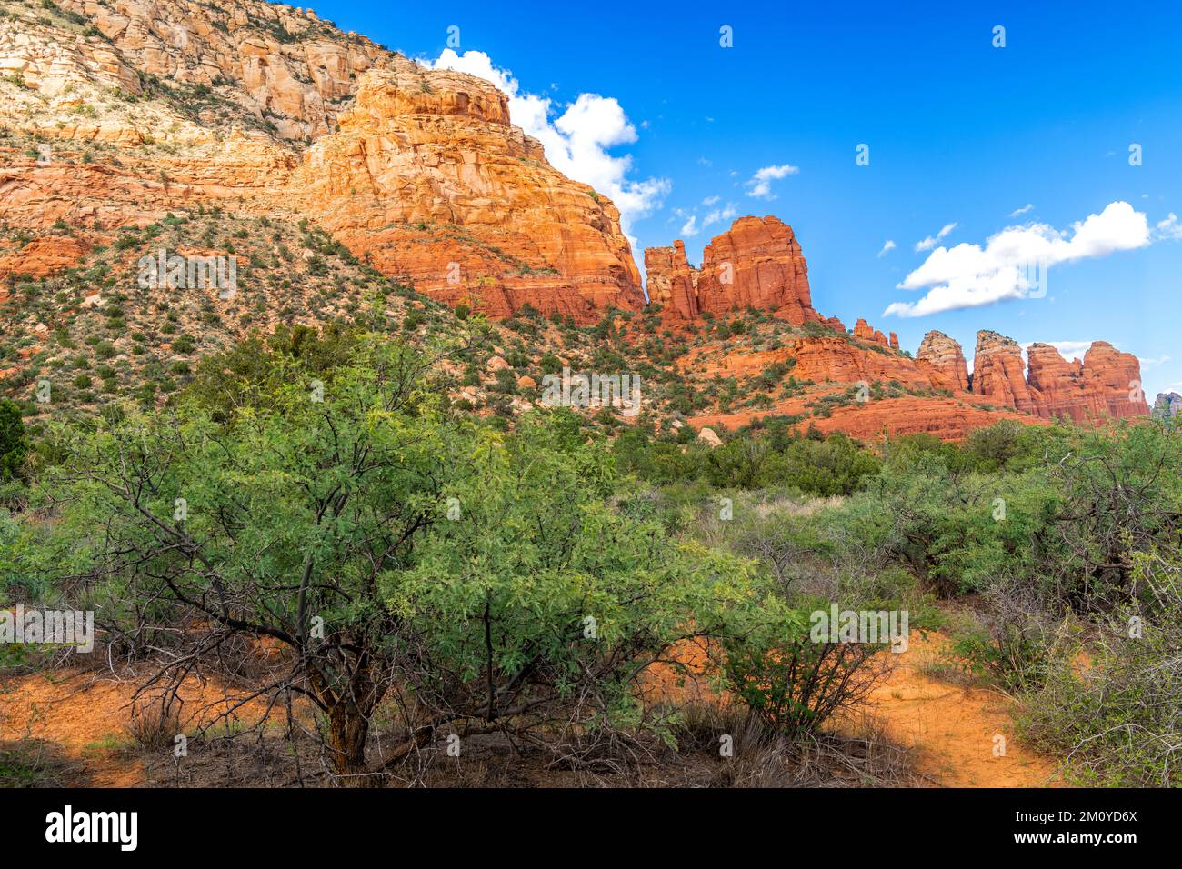 Red Rock formations, plateaus, buttes, near Sedona, Arizona, USA, late ...