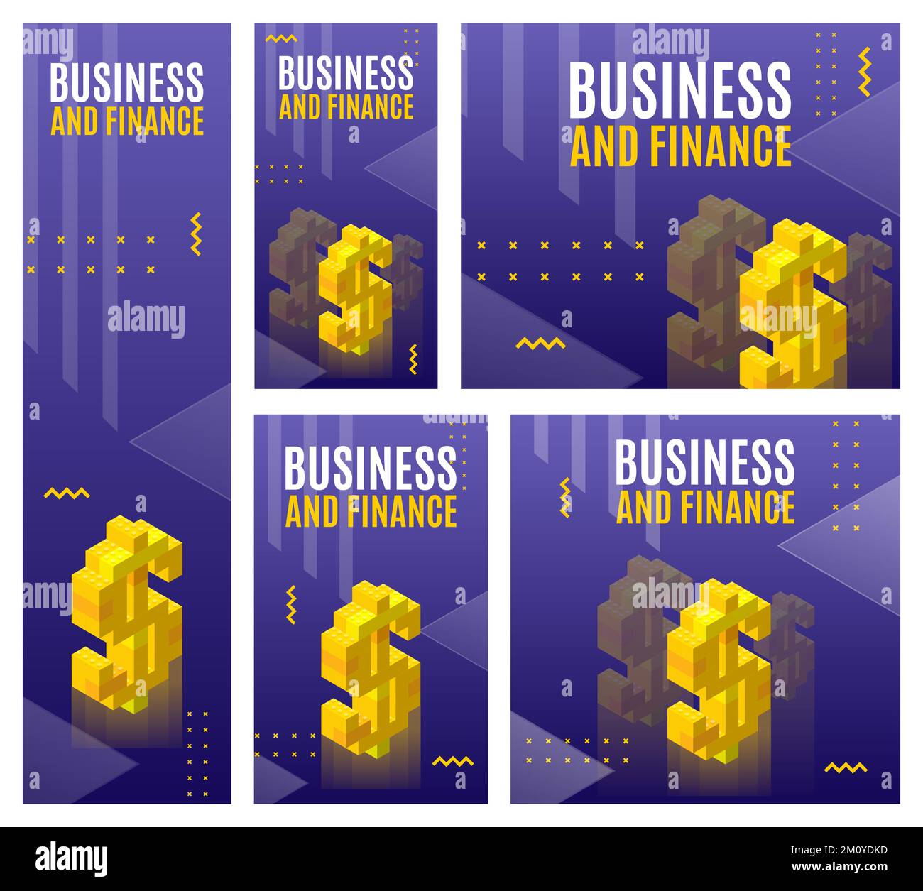 Set of banners in popular sizes on the theme of business and finance ...