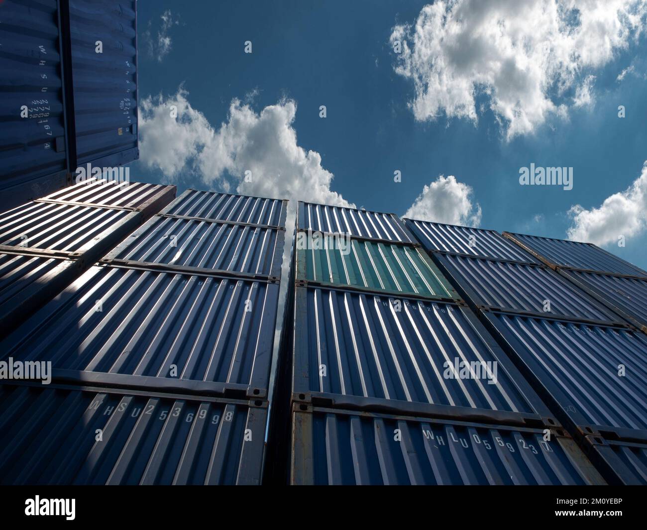 Box Container sky blue cloudy background copy space symbol decoration ...