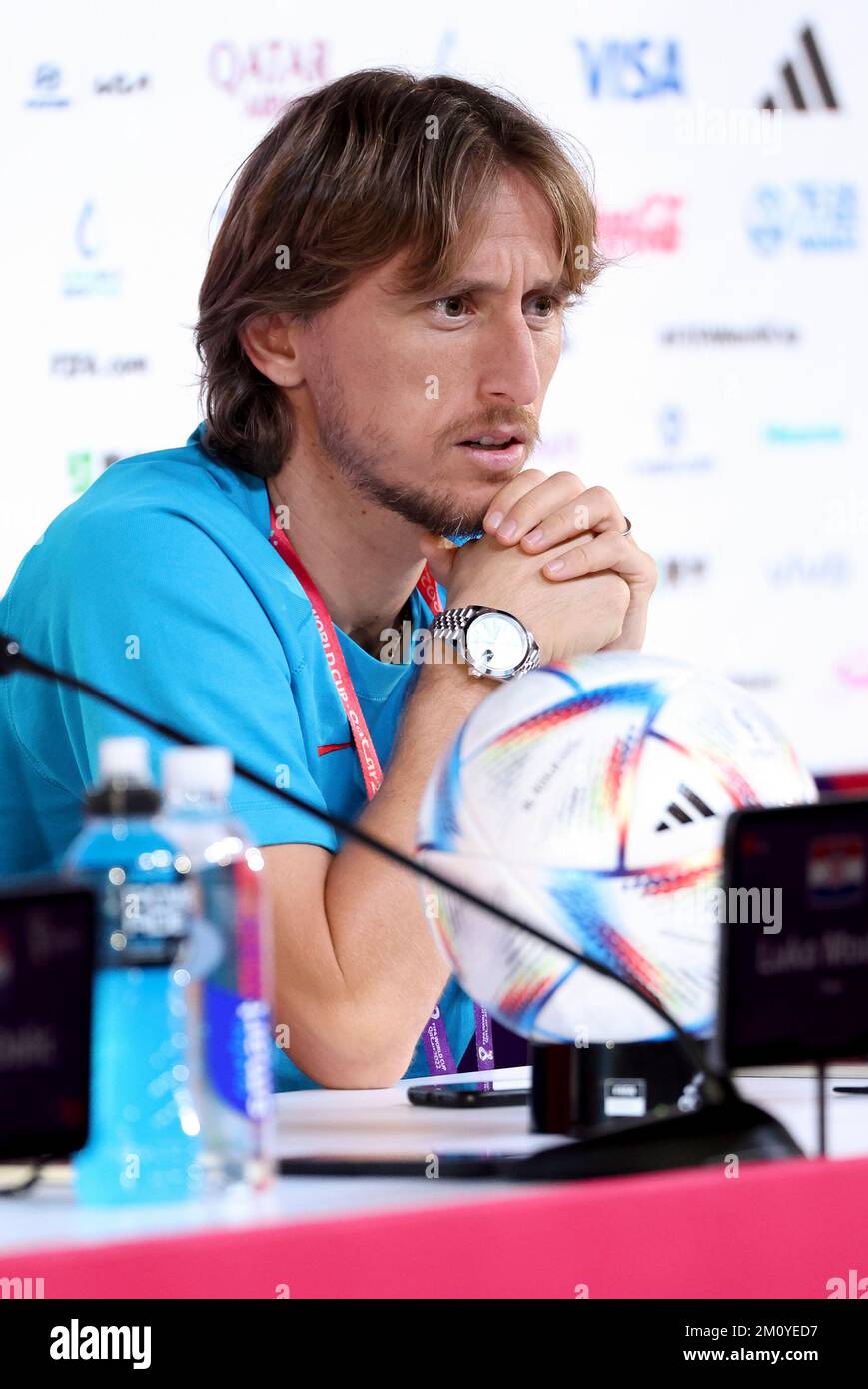 Doha, Qatar - December 8, 2022, Luka Modric of Croatia answers to the ...