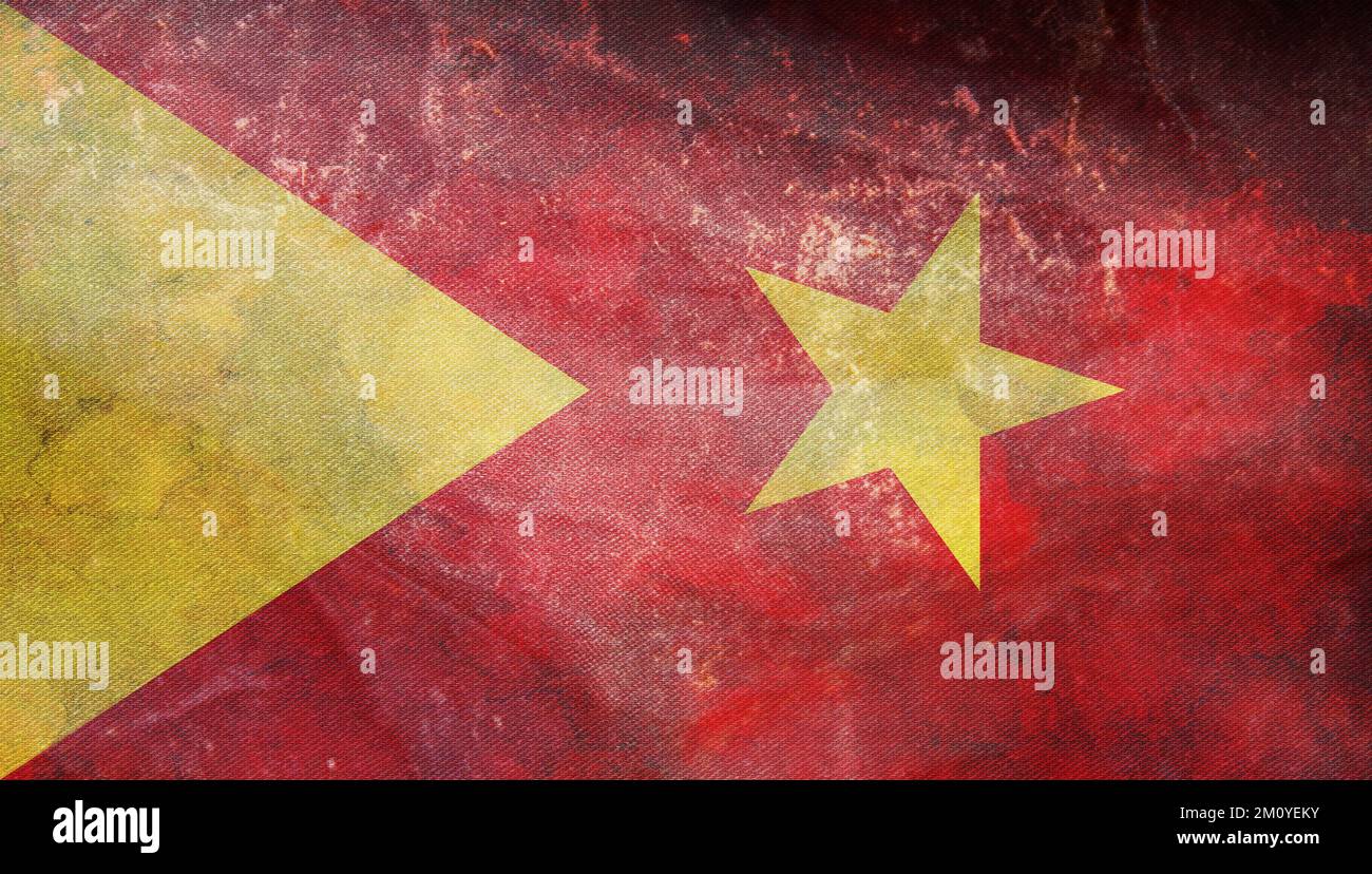 retro flag of Ethiopian Semitic peoples Tigrayans with grunge texture ...