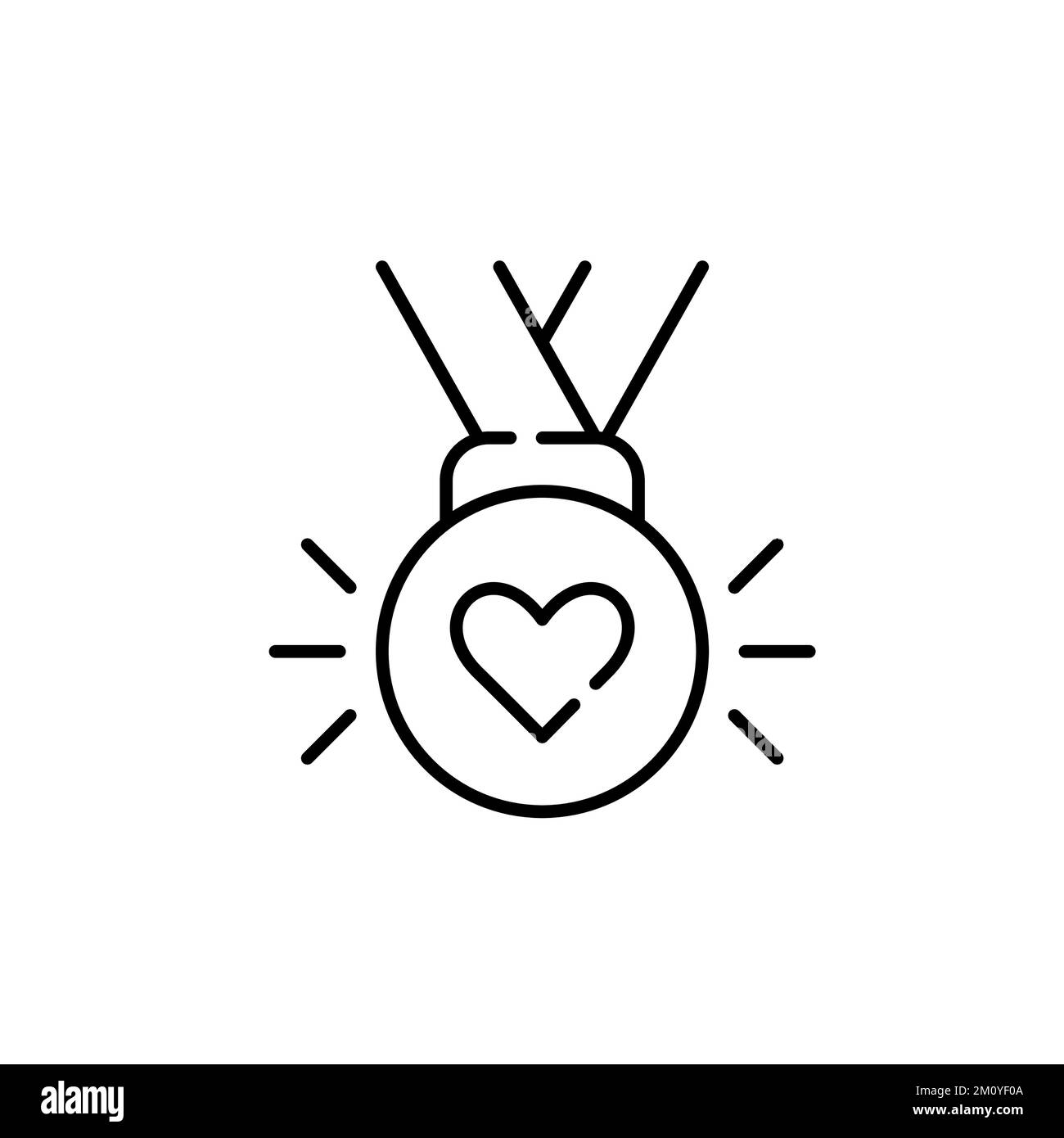 Medal with heart on it. Symbol of quality approval and customer love ...