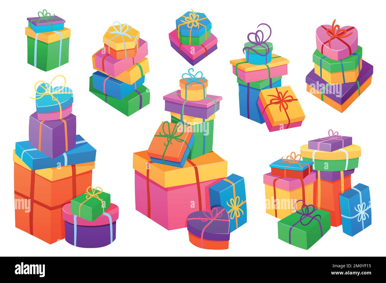 Gift piles Stock Vector Images - Alamy