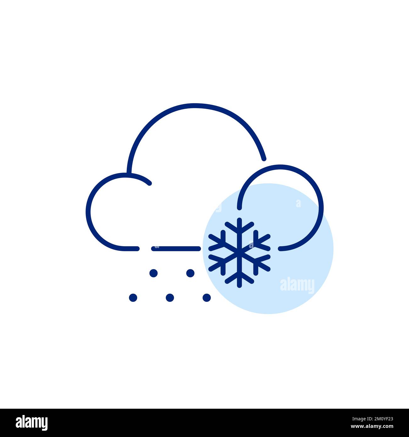 Heavy snow weather forecast. Pixel perfect, editable stroke line icon ...