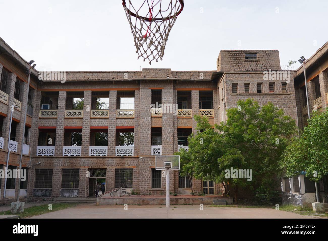 Neglected basketball court hoop and backboard hi-res stock photography ...