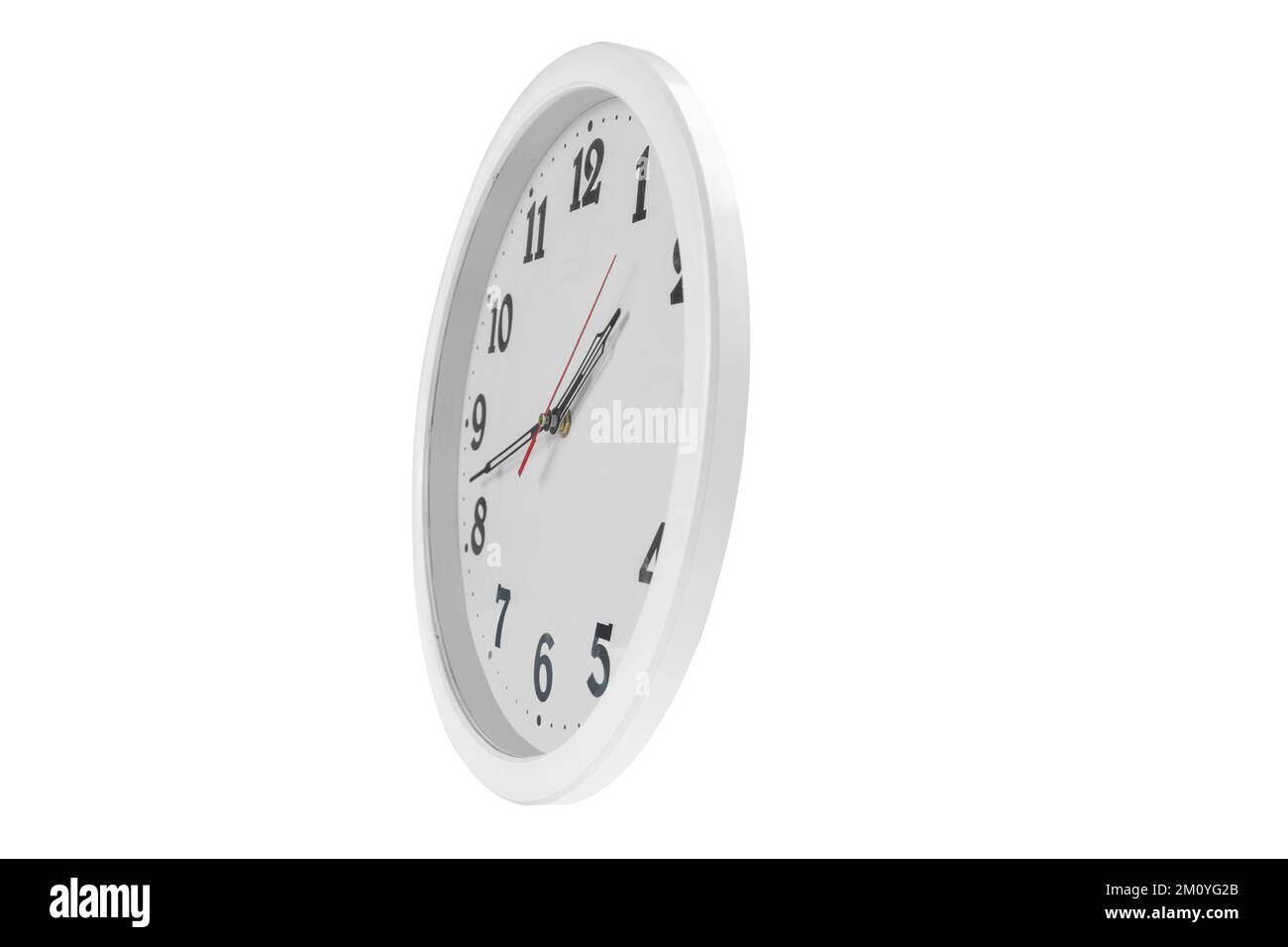 Clock isolated over white background Stock Photo - Alamy