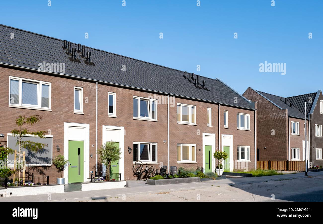 Newly build modern family homes in the Netherlands Stock Photo - Alamy