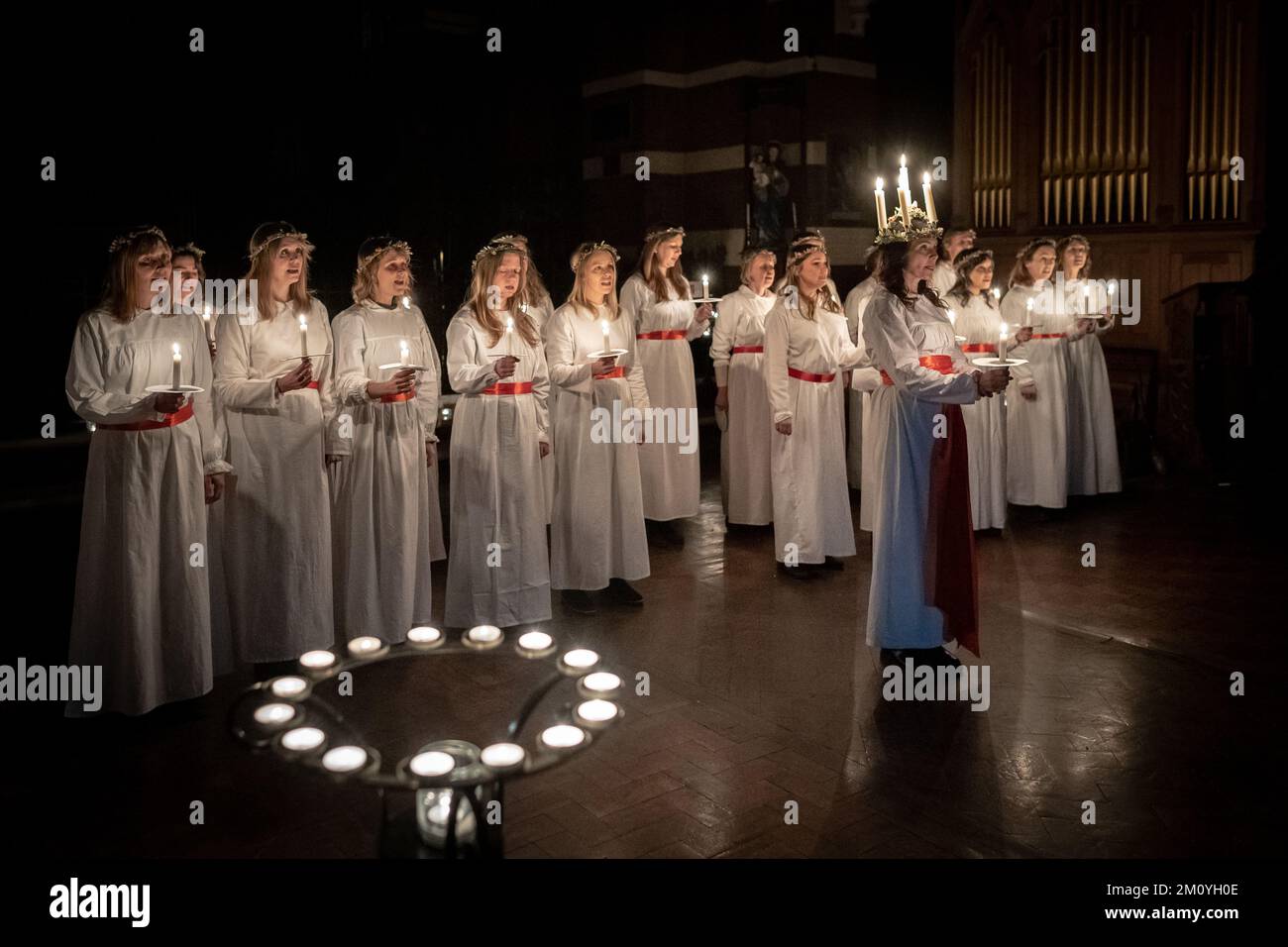 London, UK. 8th December, 2022. Sankta Lucia celebrations at St Michael ...