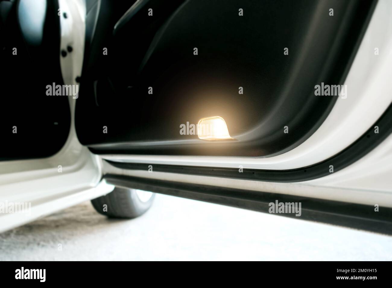 Opening door warning anti-collision light on door panel below of the ...