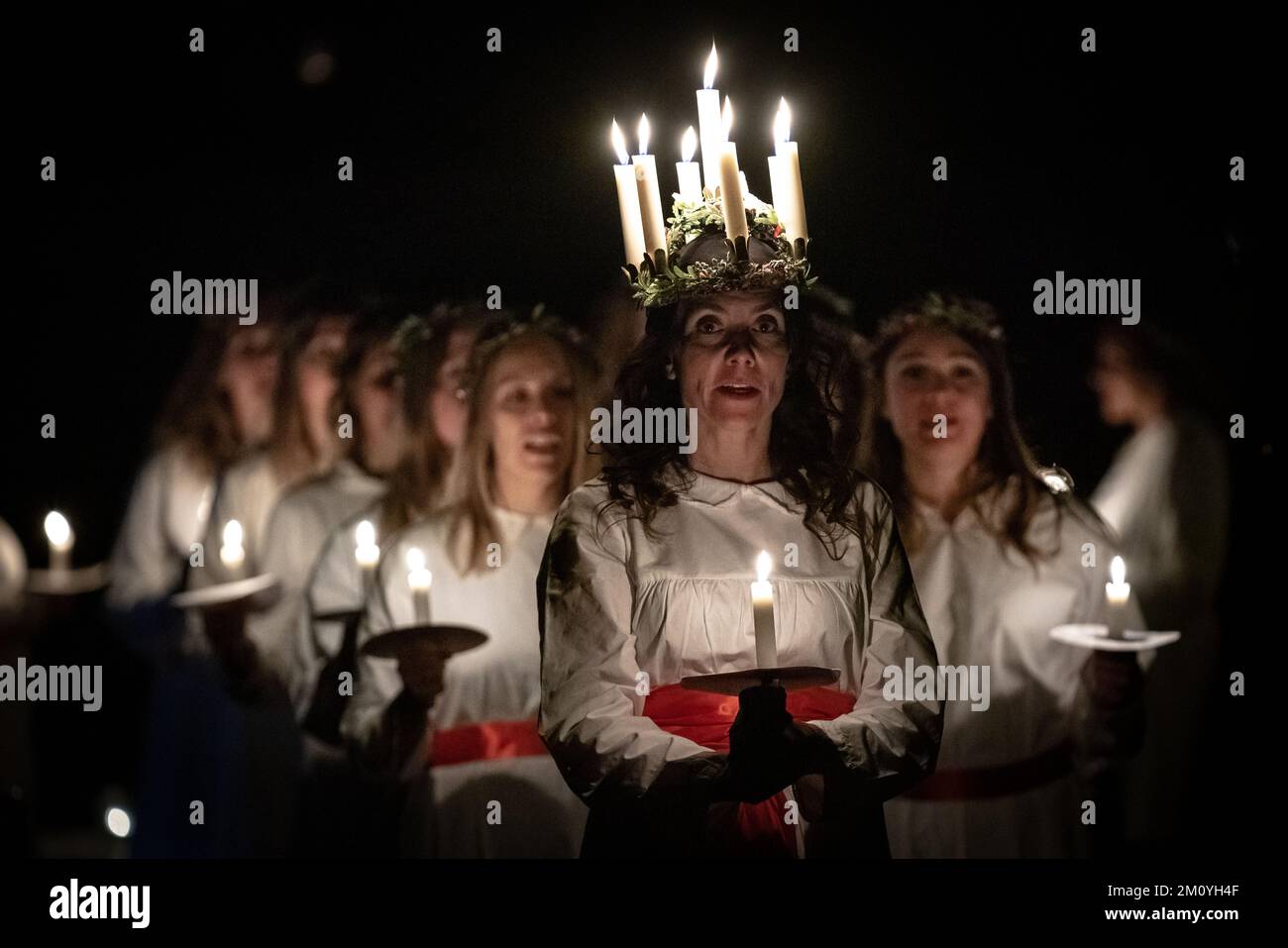 London, UK. 8th December, 2022. Sankta Lucia celebrations at St Michael and All Angels Church ...