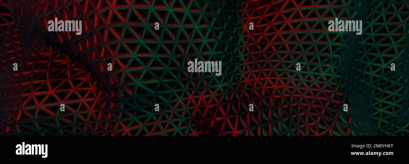 3D render, Abstract christmas matter geometric pattern green and red ...