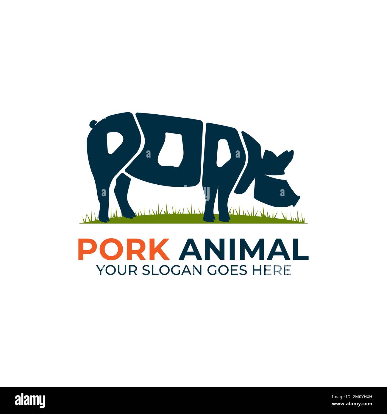 Goat Animal logo design vector with warp text silhouette Stock Vector ...