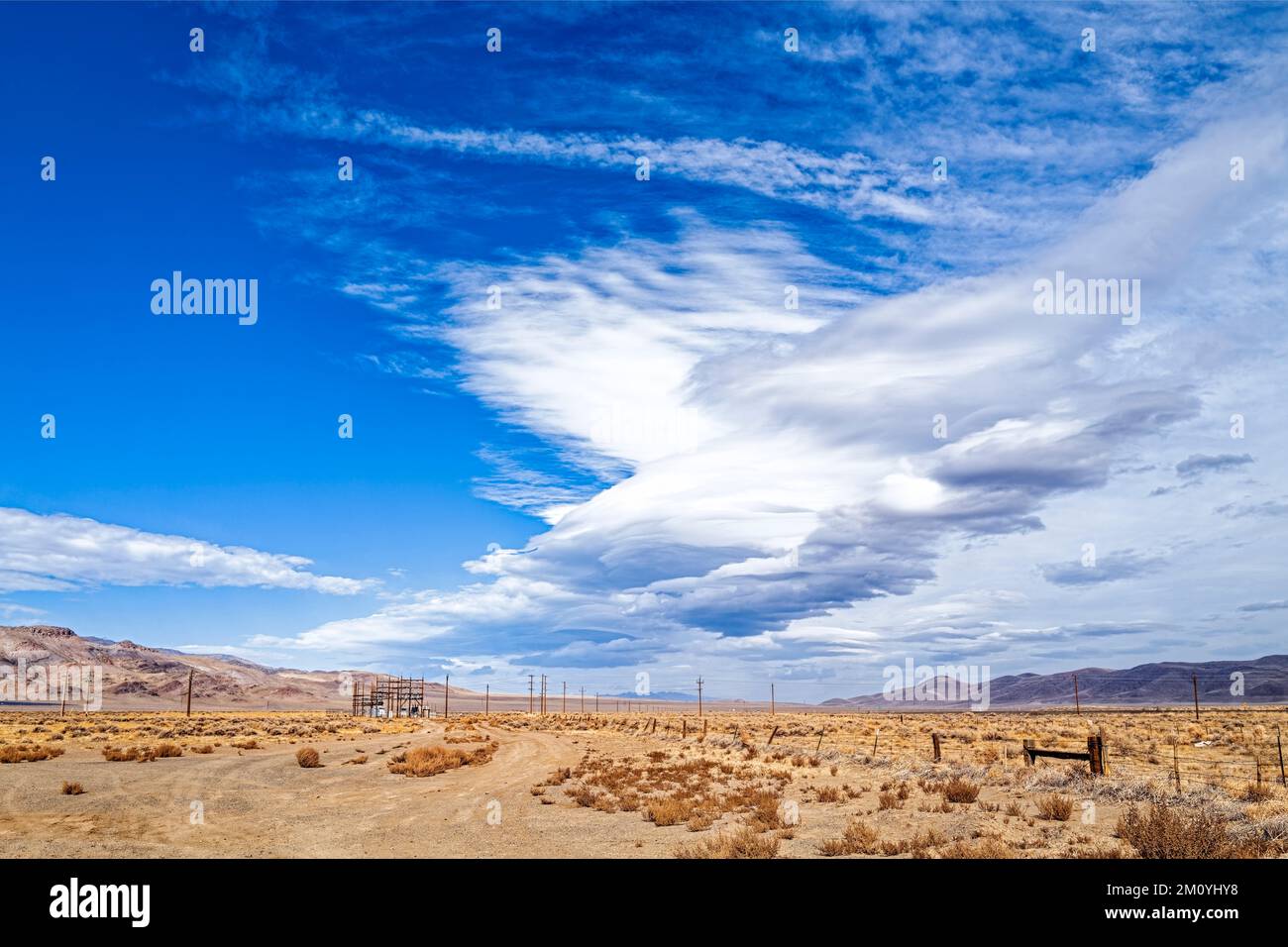 An electrical substation in the desert near Wadsworth in Nevada, USA ...