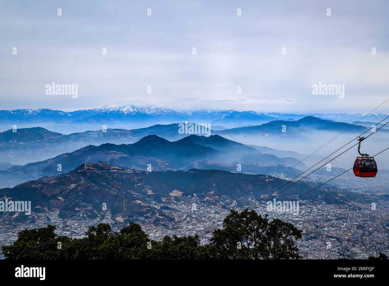 Cable car to Chandragiri hills Stock Photo - Alamy