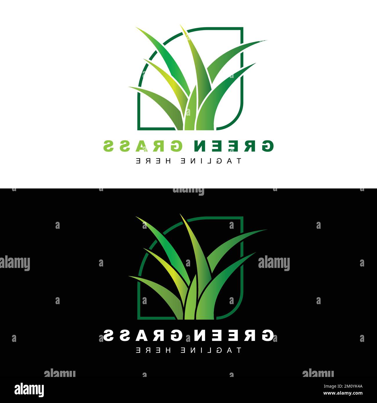 Green Grass Logo Design, Farm Landscape Illustration, Natural Scenery ...