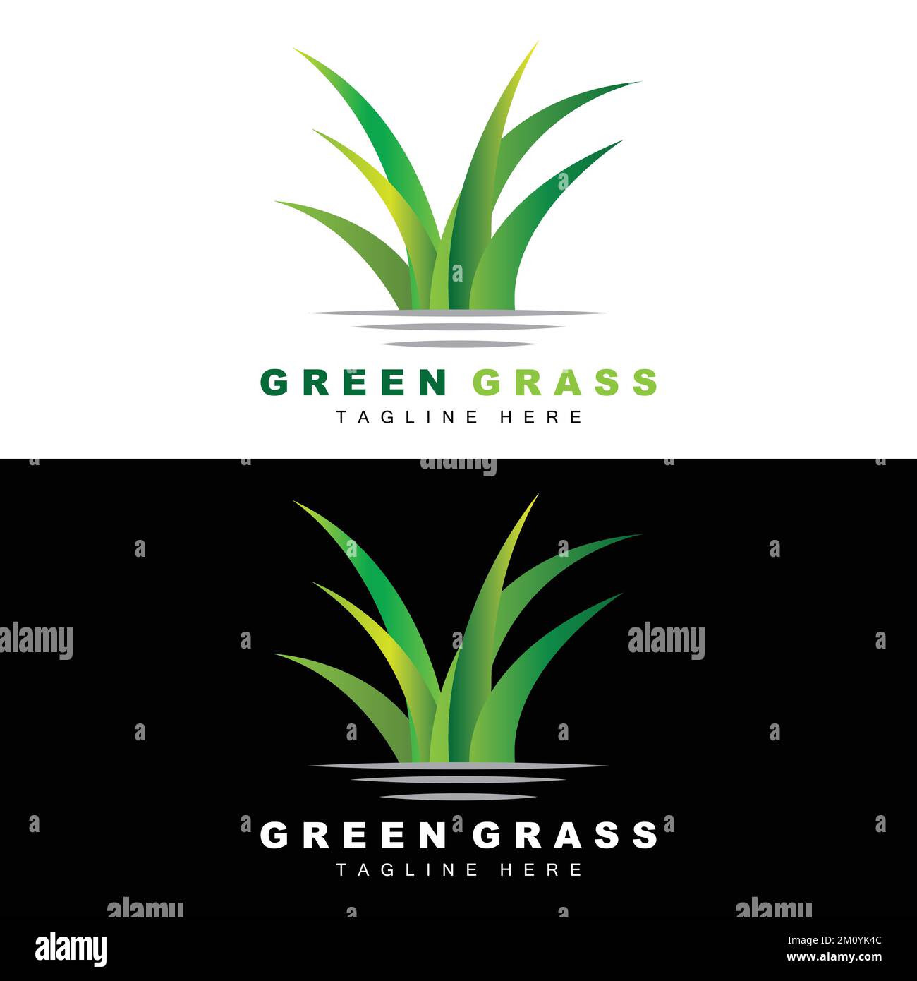 Green Grass Logo Design, Farm Landscape Illustration, Natural Scenery ...