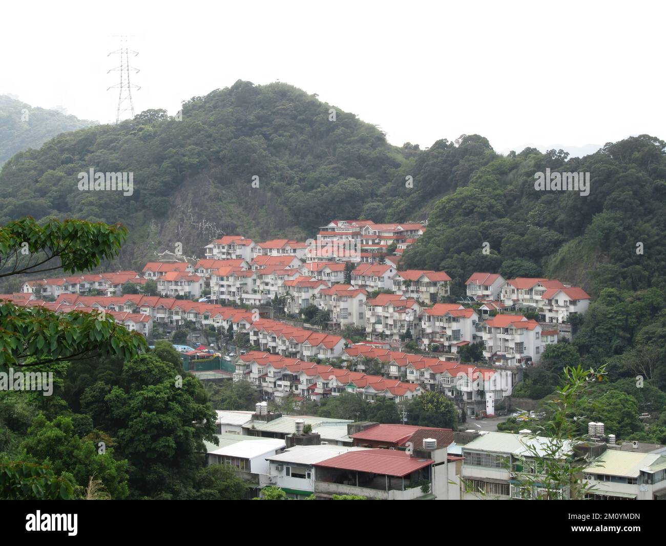 Overcast view of some residence building in Xindian District at Taiwan ...