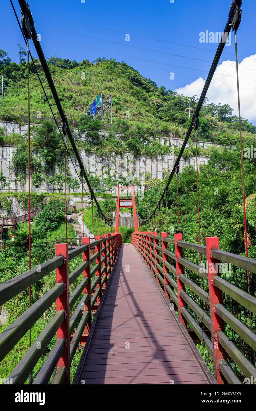 Sunny view of the Danlan Suspension Bridge at Taiwan Stock Photo - Alamy