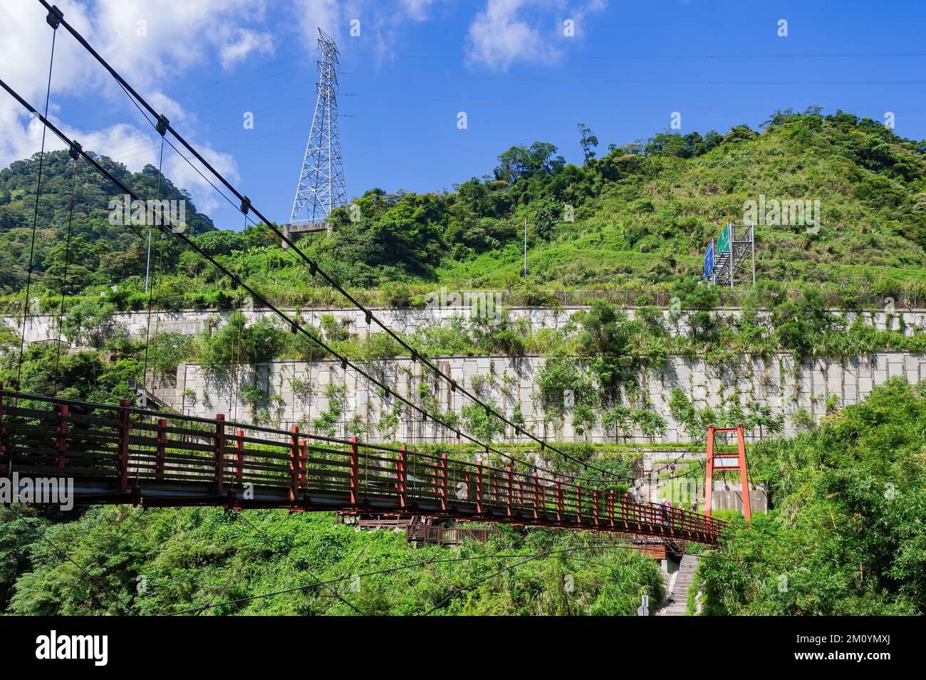 Sunny view of the Danlan Suspension Bridge at Taiwan Stock Photo - Alamy