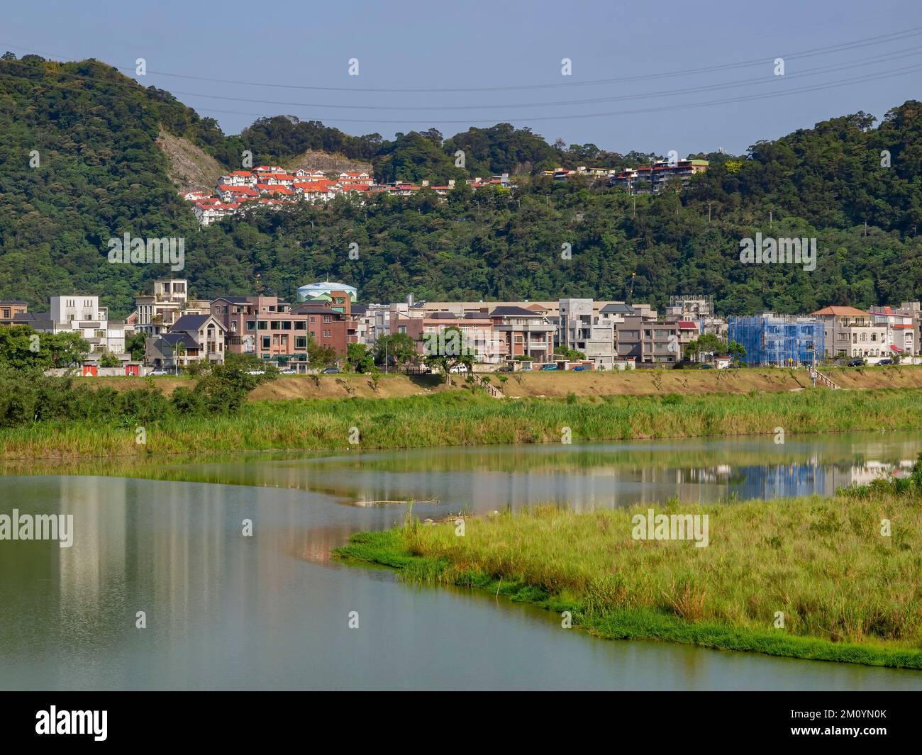 Sunny view of the nature landscape of Zhitan, Xindian District at ...