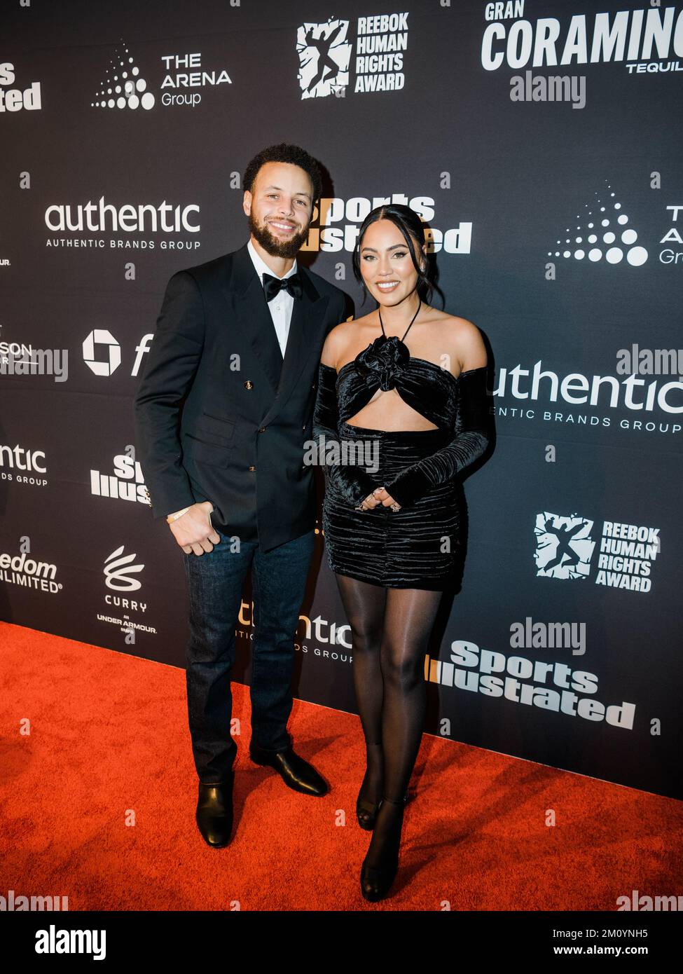 San Francisco, USA. 08th Dec, 2022. Steph and Ayesha Curry walk the ...