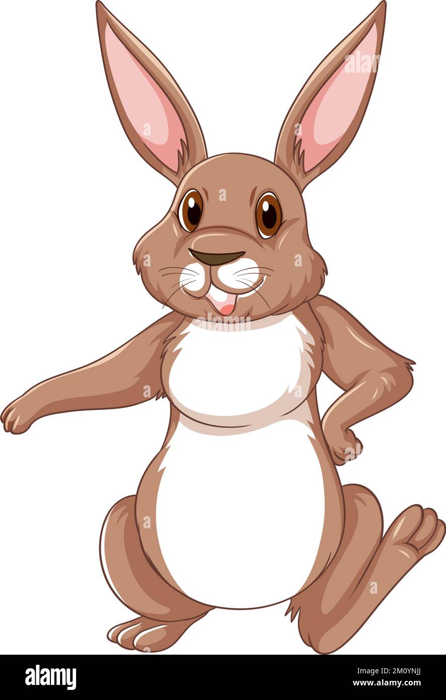 Cute brown rabbit cartoon character illustration Stock Vector Image ...