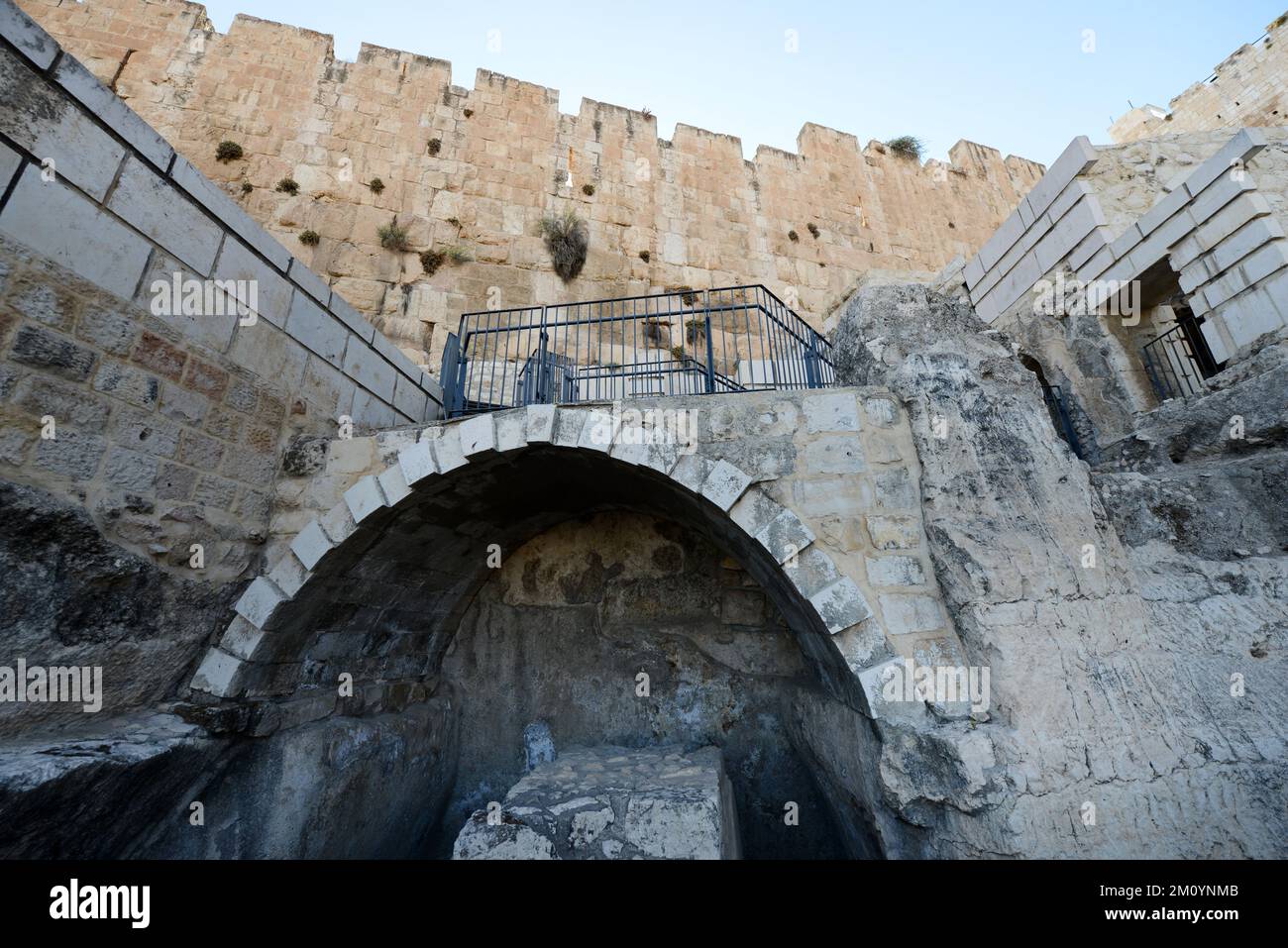 Ancient Jewish ruins at the archeological park in the old city of ...