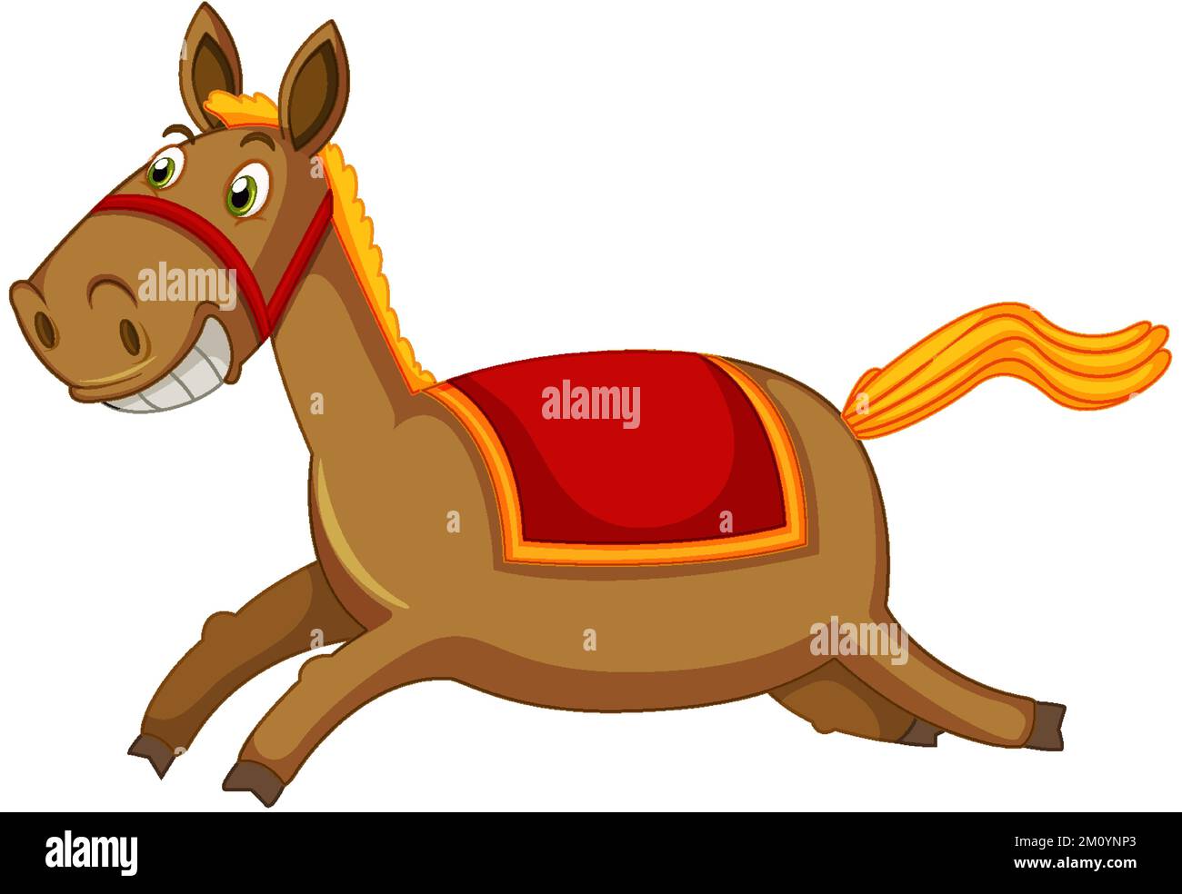 Running horse cartoon on white background illustration Stock Vector ...