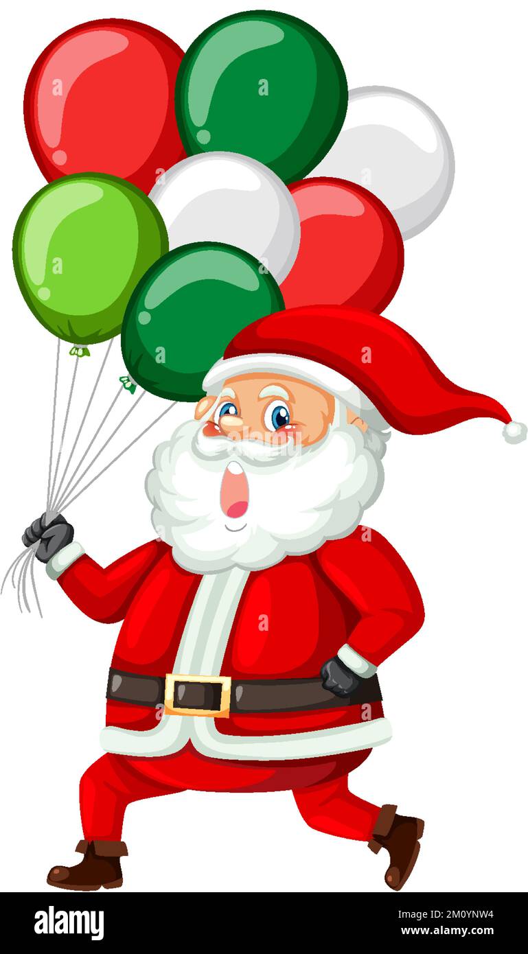 Santa Claus holding balloons illustration Stock Vector Image & Art - Alamy