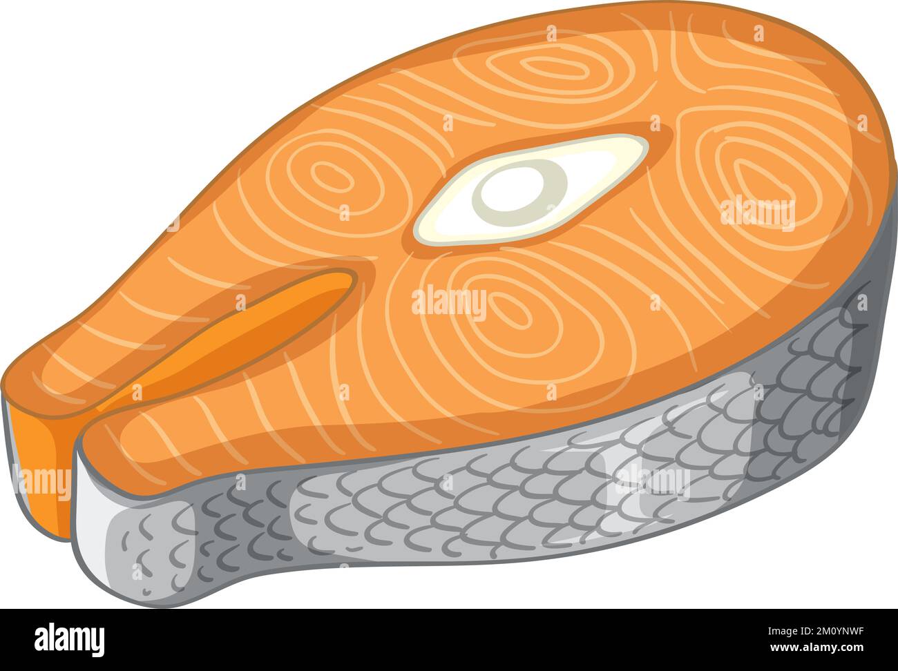 Simple salmon fish isolated cartoon illustration Stock Vector Image ...