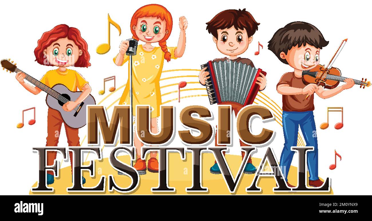Kids music band cartoon character illustration Stock Vector Image & Art ...