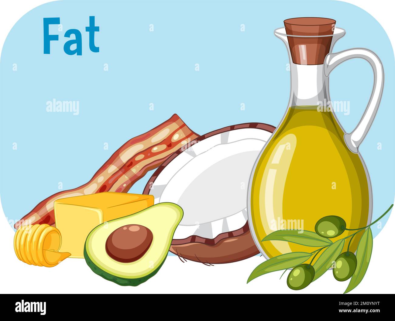 Group of fat food isolated illustration Stock Vector Image & Art - Alamy