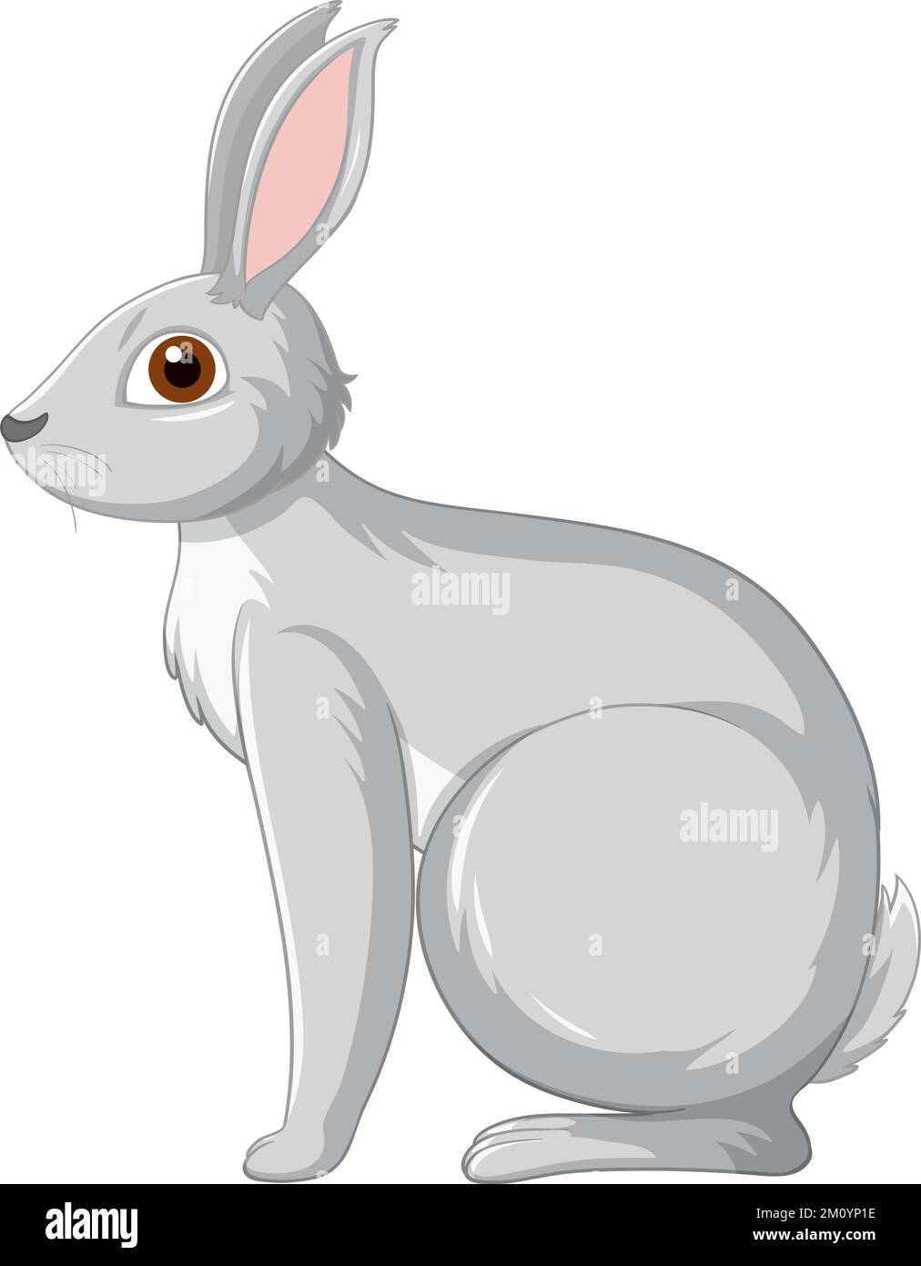 Cute grey rabbit cartoon character illustration Stock Vector Image ...