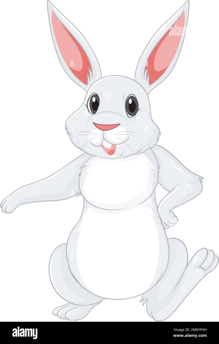 White rabbit cartoon character illustration Stock Vector Image & Art ...