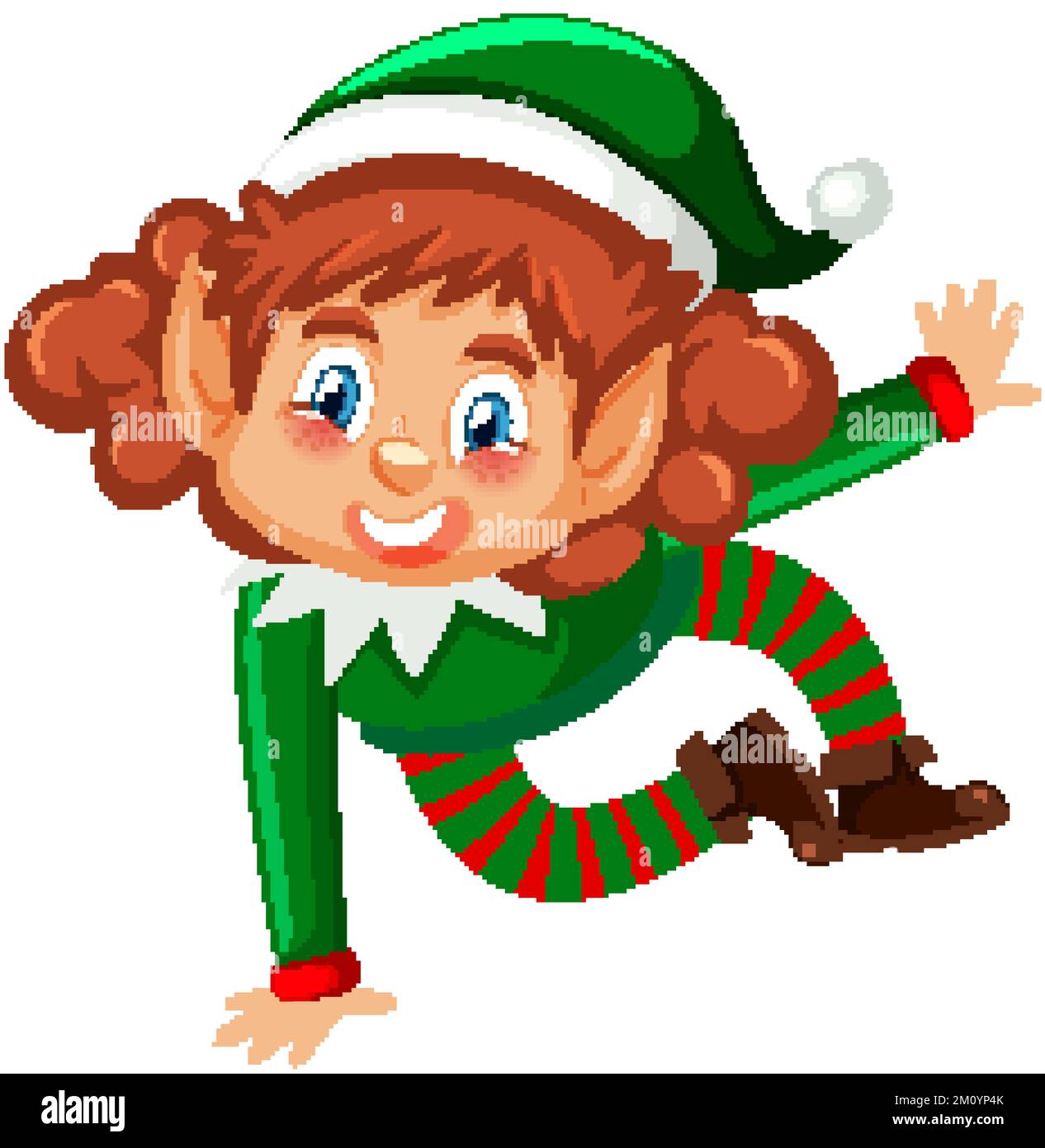 Christmas elf cartoon character illustration Stock Vector Image & Art ...