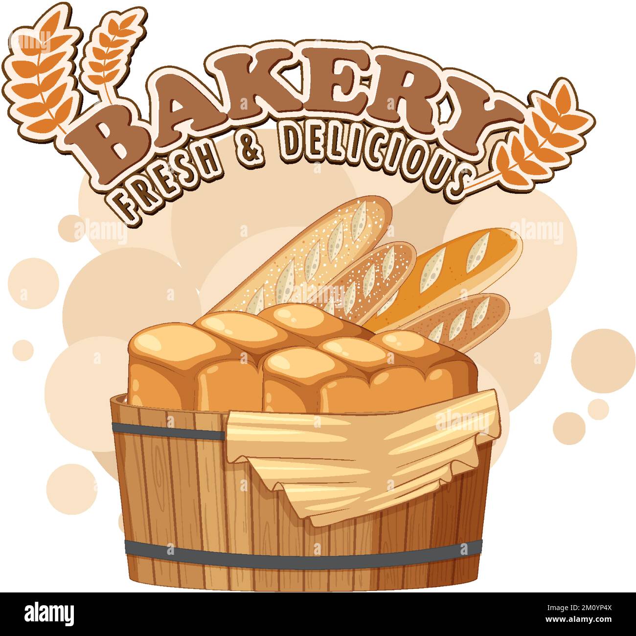 Bakery fresh and delicious text for banner or poster design ...