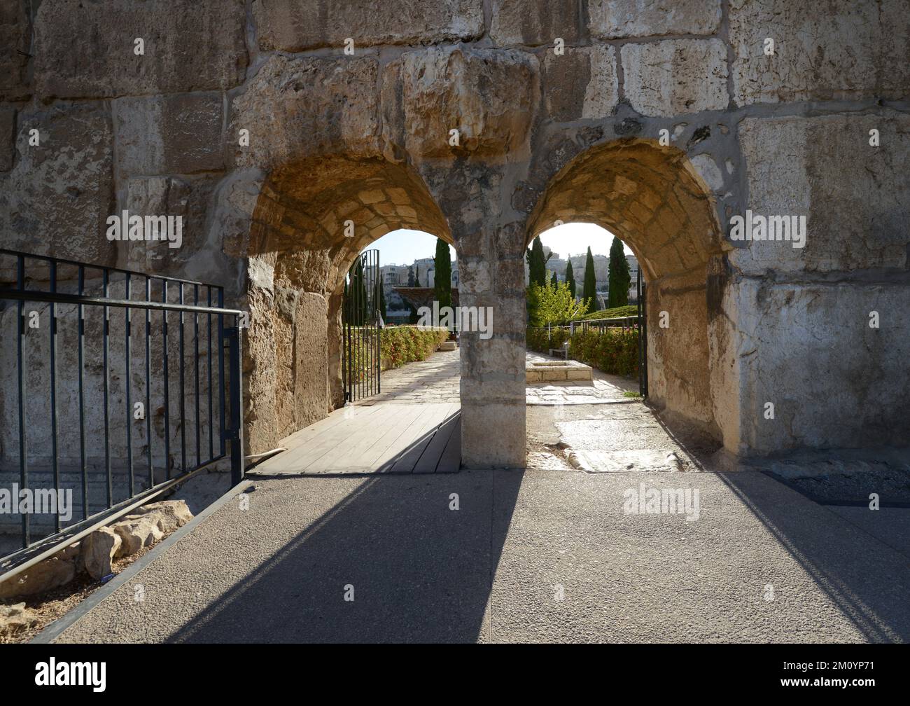 The Jerusalem Archaeological Park near the Dung gate in the old city of ...